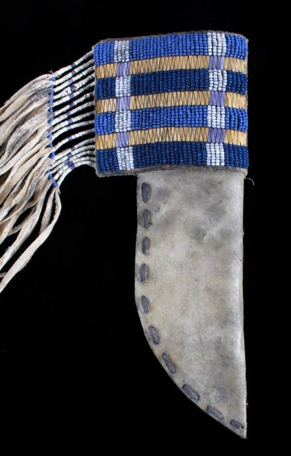 Comanche Quilled & Beaded Sheath & Trade Knife