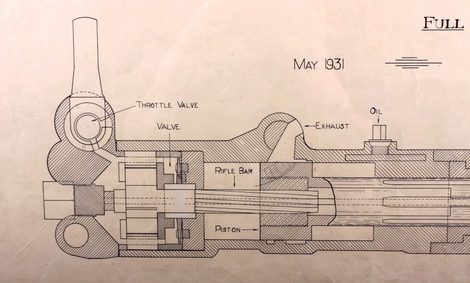 1931 Ingersoll-Rand Rock Drill Schematic Drawing