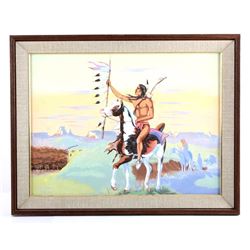 Original Paha Ska Pastel on Board Painting