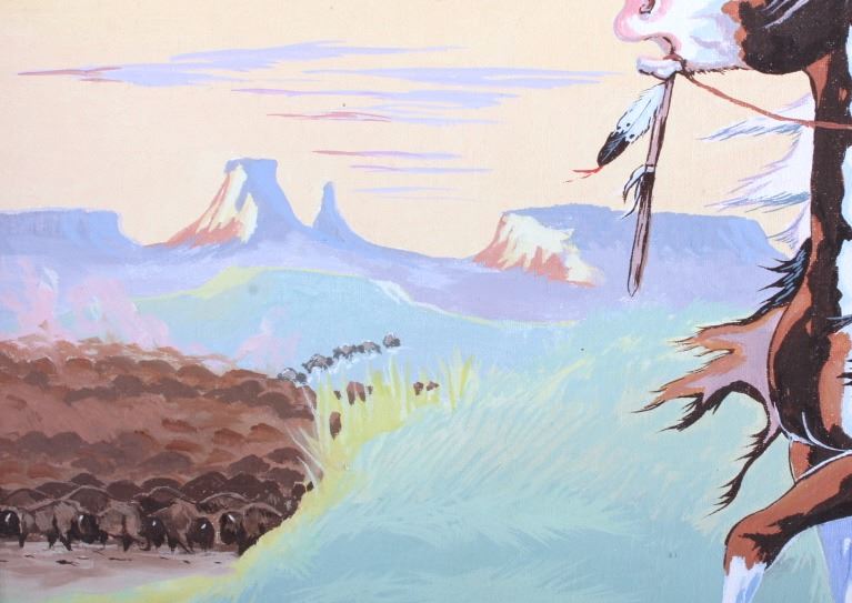 Original Paha Ska Pastel on Board Painting