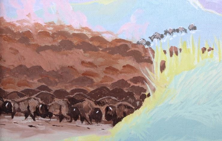 Original Paha Ska Pastel on Board Painting