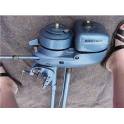 Blue Mighty Mite Vintage Boat Motor