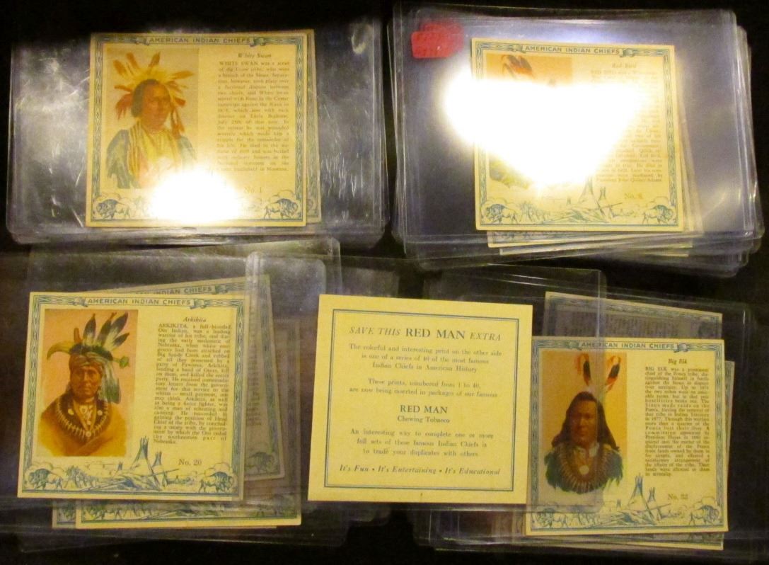 Original Complete Set (1-40) T129 Red Man Chewing Tobacco. American ...