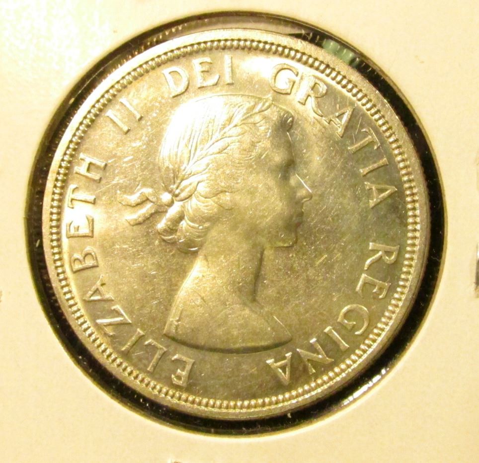 1955 Arnprior Gem BU Canada Silver Dollar. 1 1/2 Waterlines with die ...