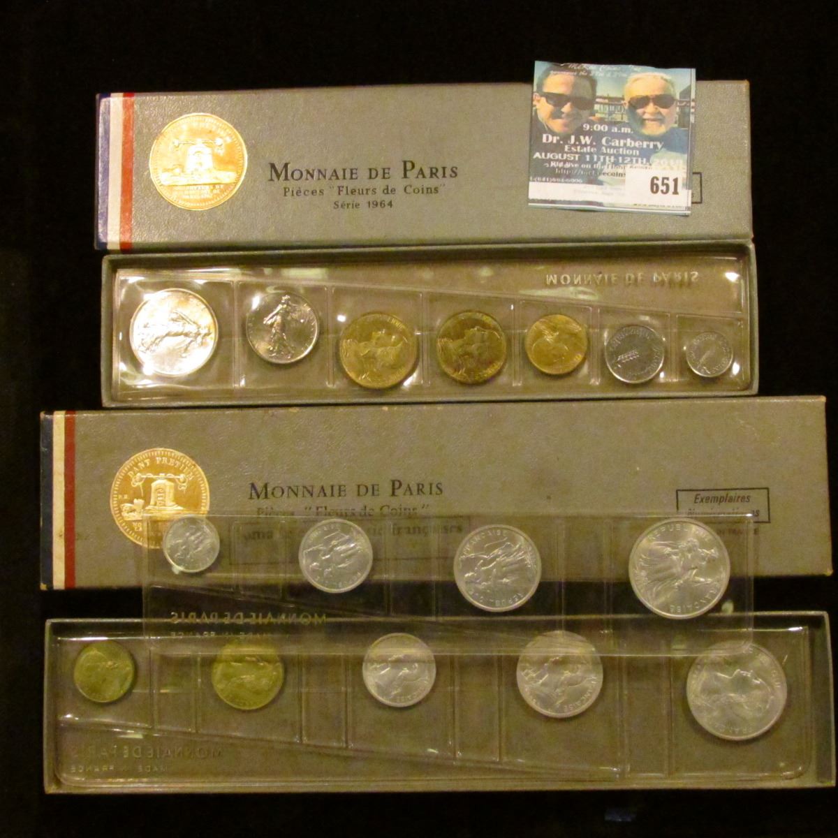 TWO FRENCH MONNAIE DE PARIS PIECES "FLEUR DE COINS" COIN SETS. ONE IS ...