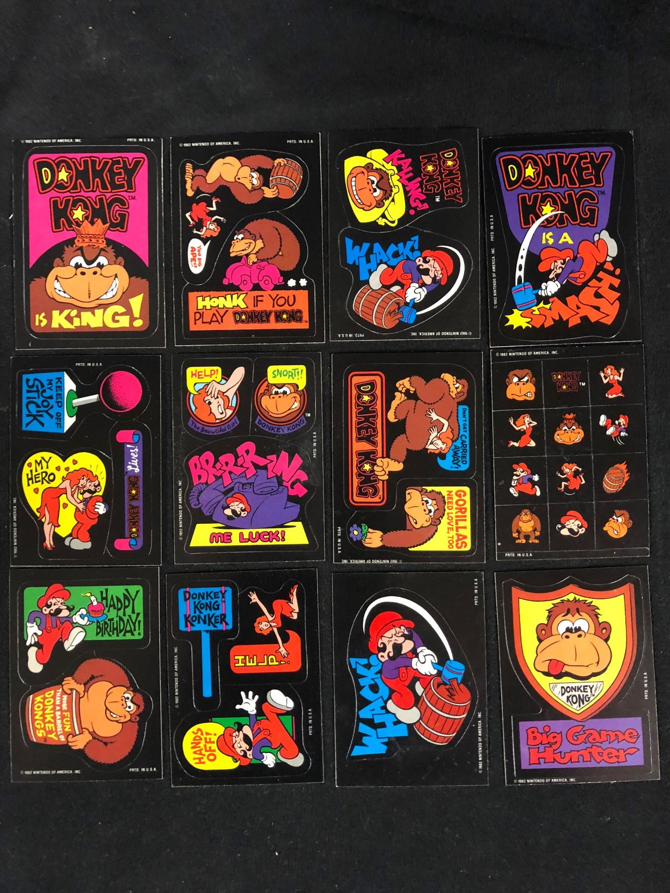 VINTAGE NINTENDO DONKEY KONG STICKER LOT