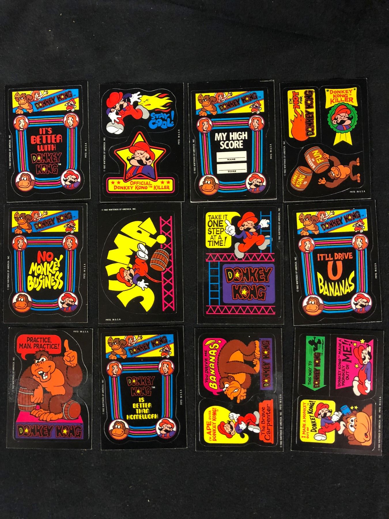 VINTAGE NINTENDO DONKEY KONG STICKER LOT