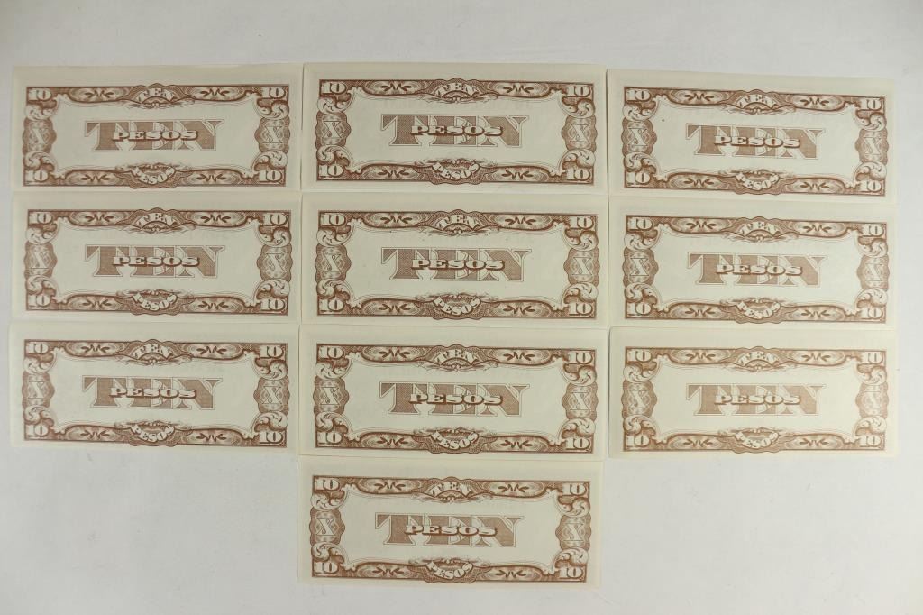 10 WWII JAPANESE GOVERNMENT 10 PESOS PHILIPPINES