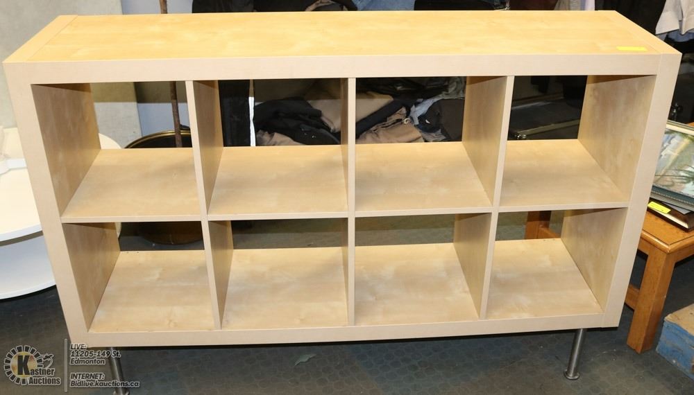 LIGHT BROWN 8-CUBE STORAGE SHELVING