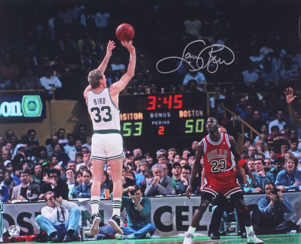 Larry Bird Signed Celtics 16x20 Photo (Bird Hologram)
