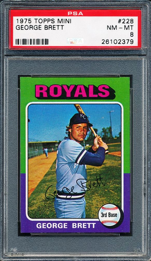 1975 Topps Mini #228 George Brett RC (PSA 8)
