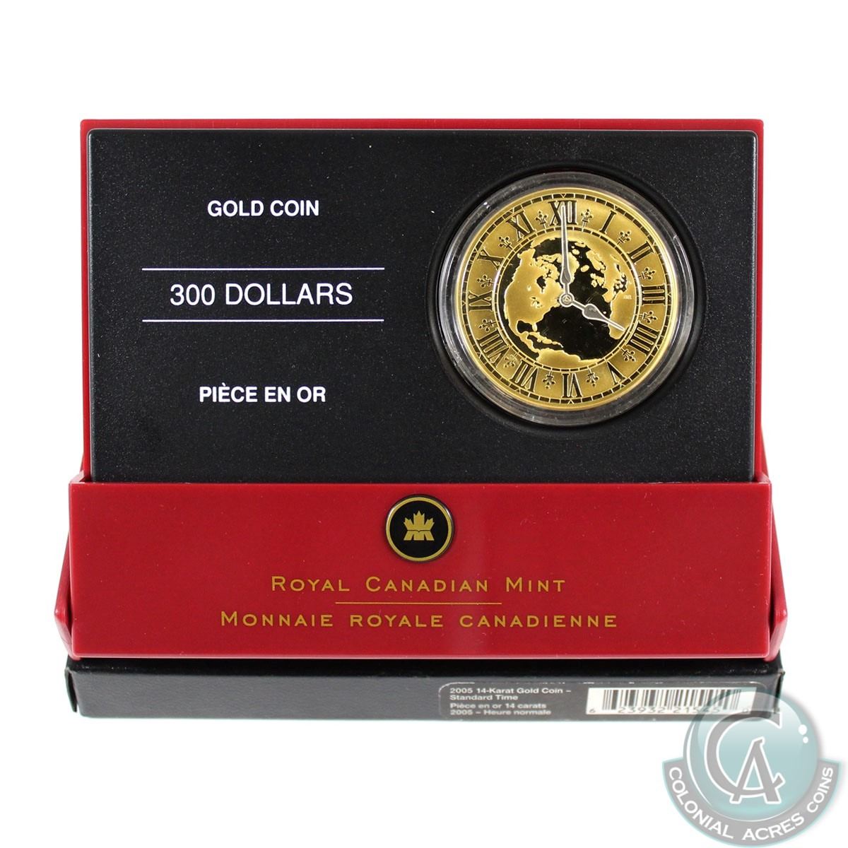 Canada 2005 $300 14K Proof Gold Mountain Standard Time '4:00'