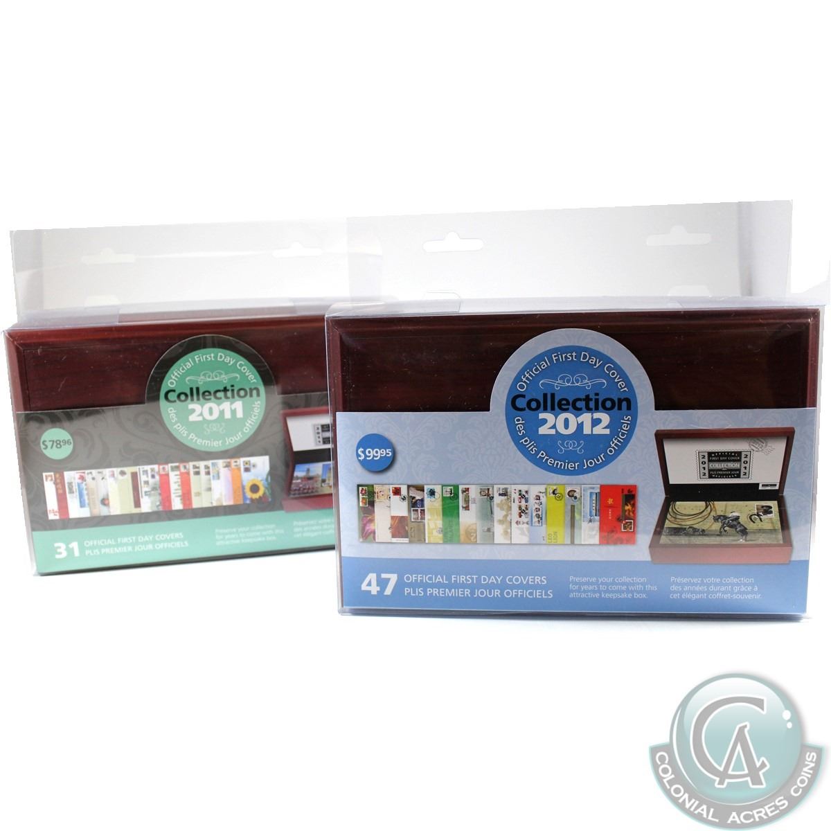 2011 & 2012 Official First Day Cover Stamp Collection with keepsake box ...