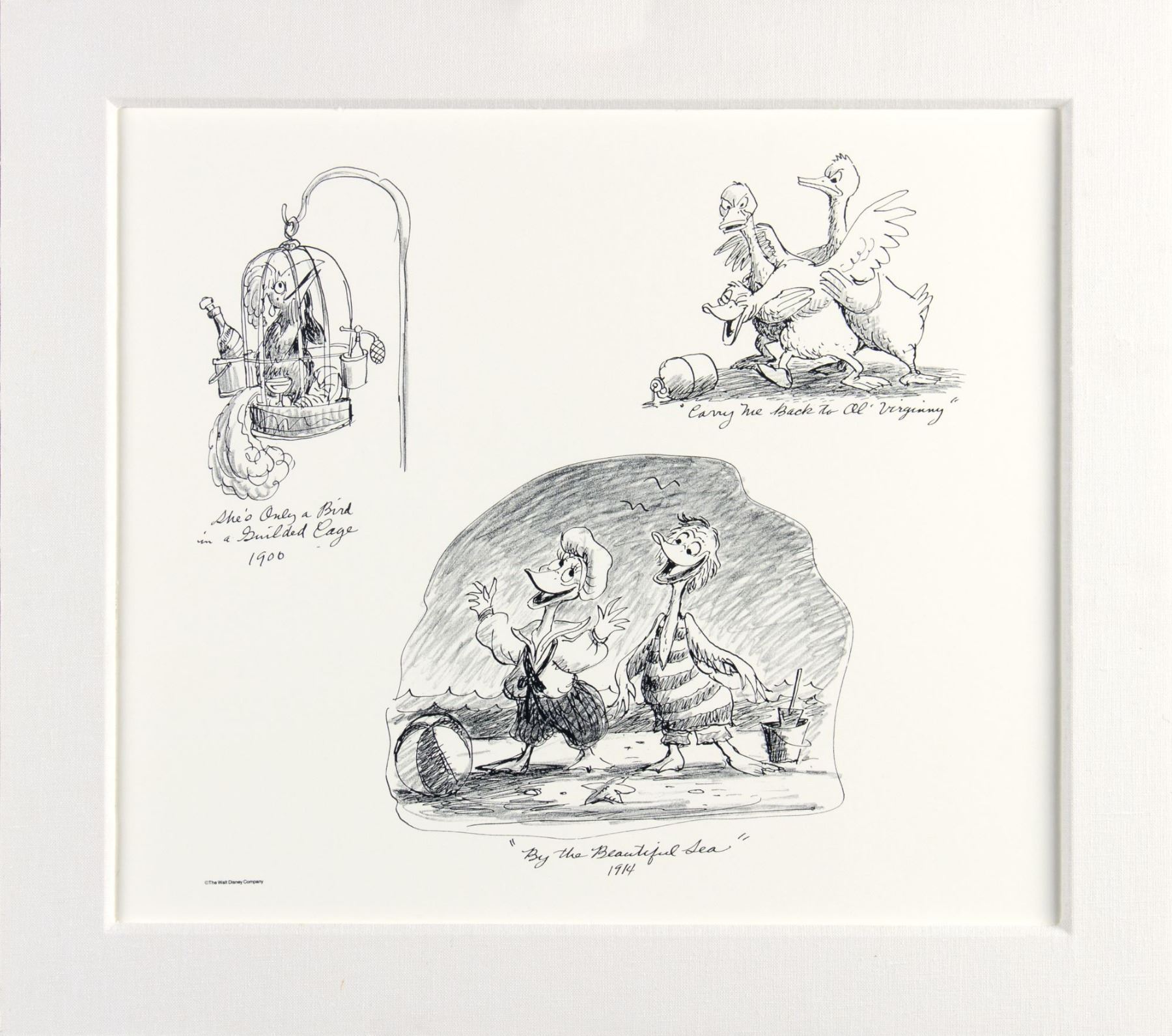 Pair of "America Sings" Marc Davis Concept Art Prints.