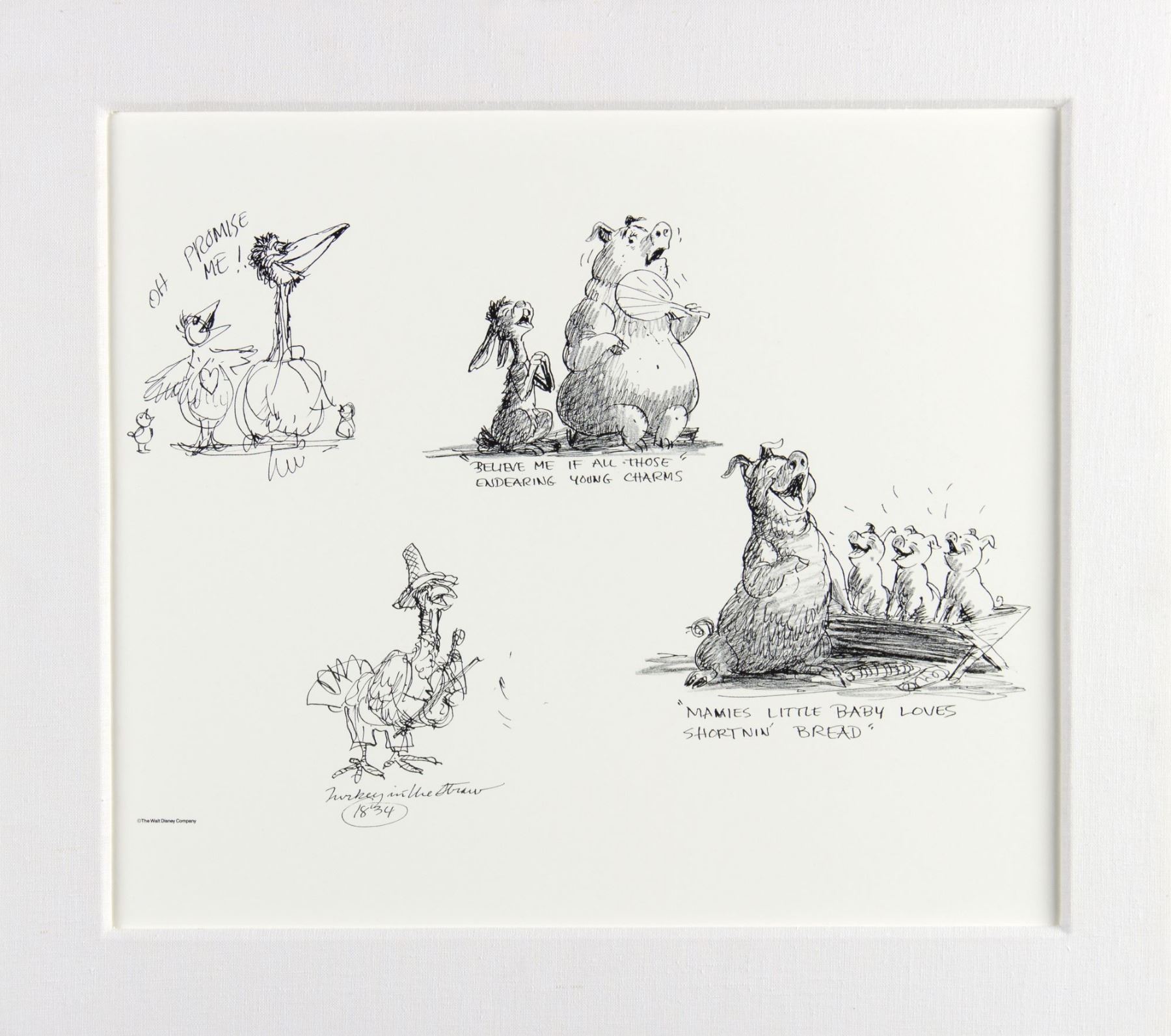 Pair of "America Sings" Marc Davis Concept Art Prints.