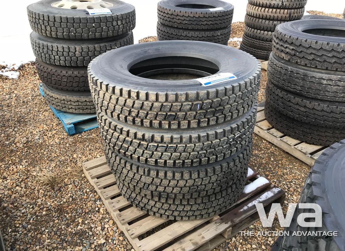 (4) 11R24.5 RECAP TRUCK TIRES