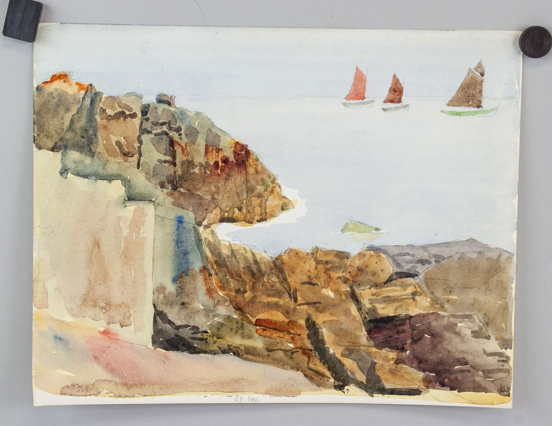 WINIFRED NICHOLSON UK 1893-1981 Watercolor St Ives