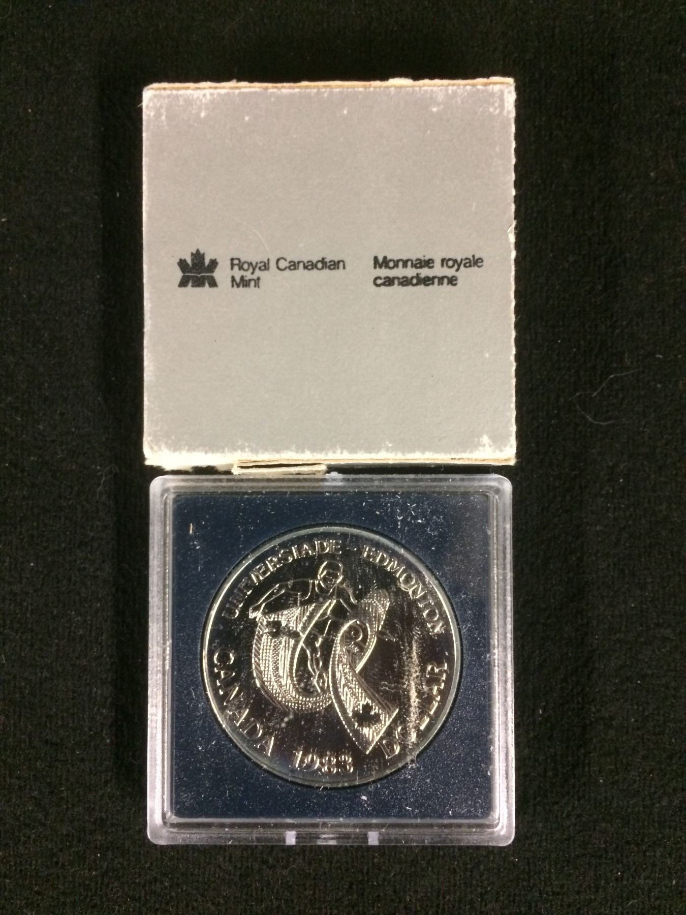 1983 CANADA WORLD UNIVERSITY GAMES - EDMONTON PROOF SILVER DOLLAR COIN