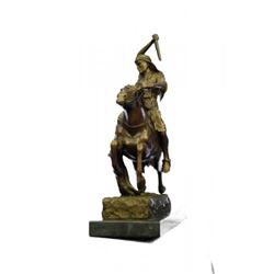 Arab Warrior on Horse Bronze Figurine