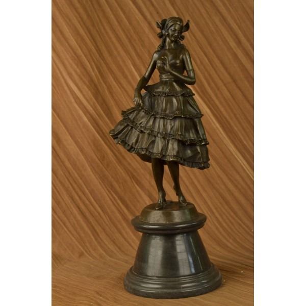 Classic Well Dressed Lady Bronze Sculpture