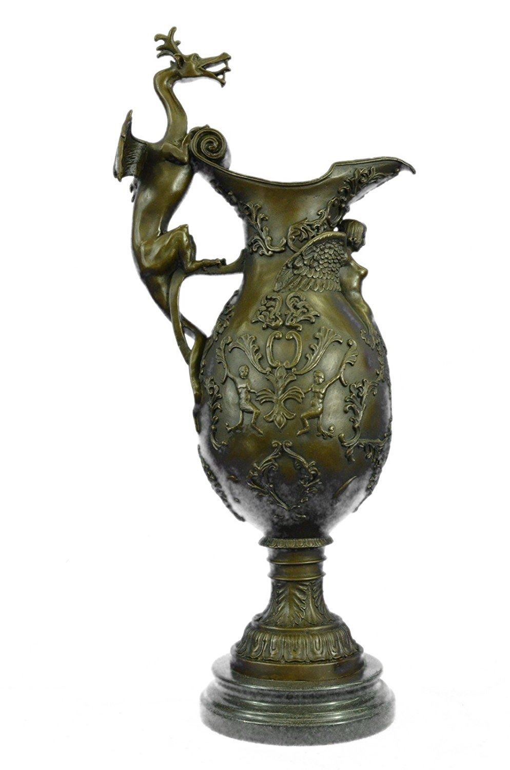 Imperial Royal Claw Dragon Finely Crafted Bronze Vase Sculpture
