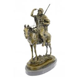 Morrocan Arab Man on Horse Hunter Statue
