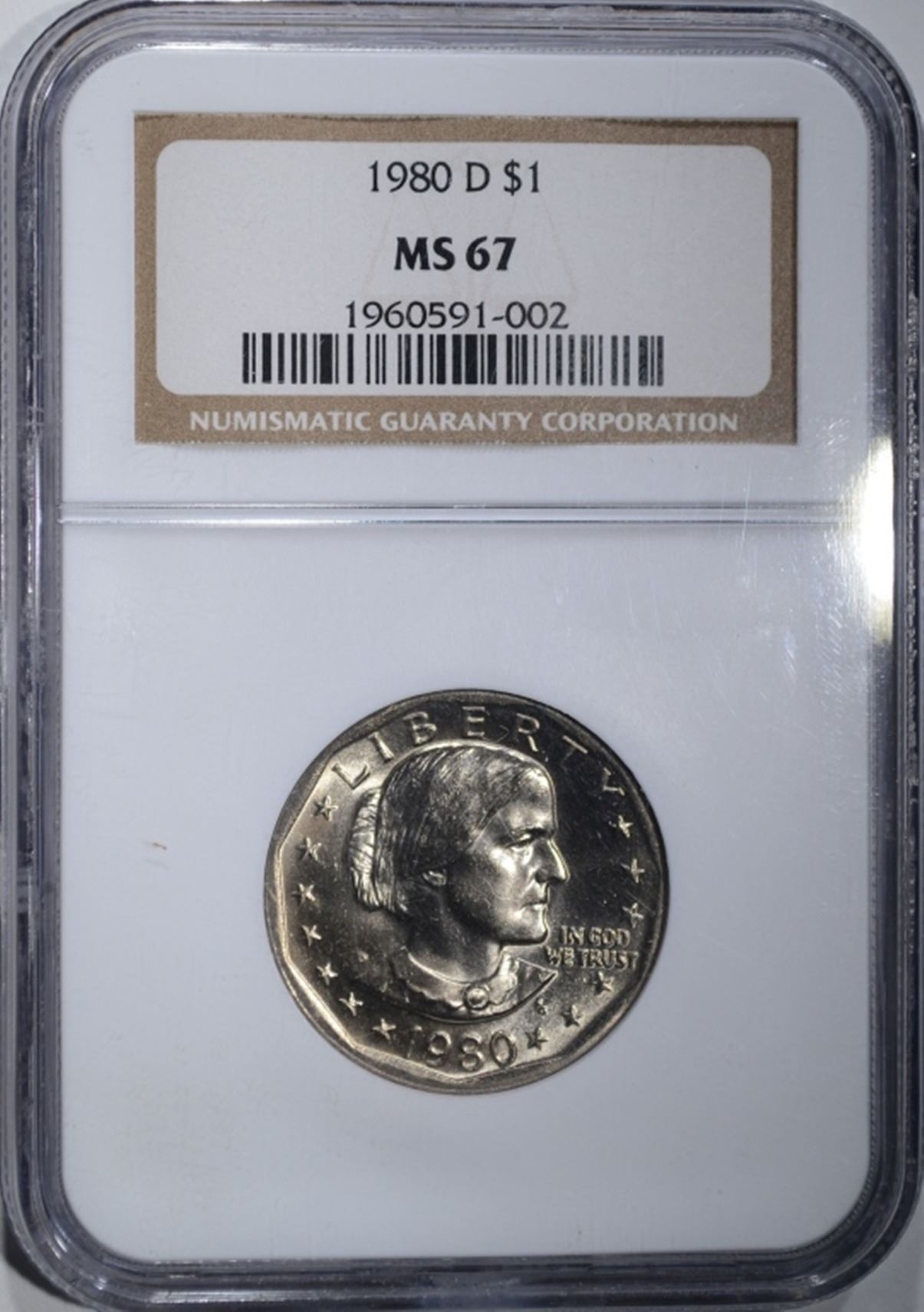 1980-D SUSAN B. ANTHONY DOLLAR, NGC MS-67!
