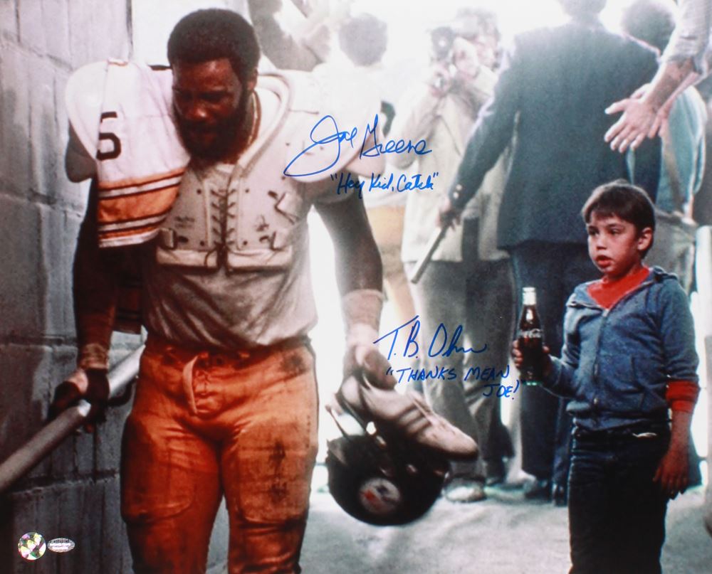 Joe Greene Tommy Okron Signed "Hey Kid, Catch" Coca Cola Commercial ...