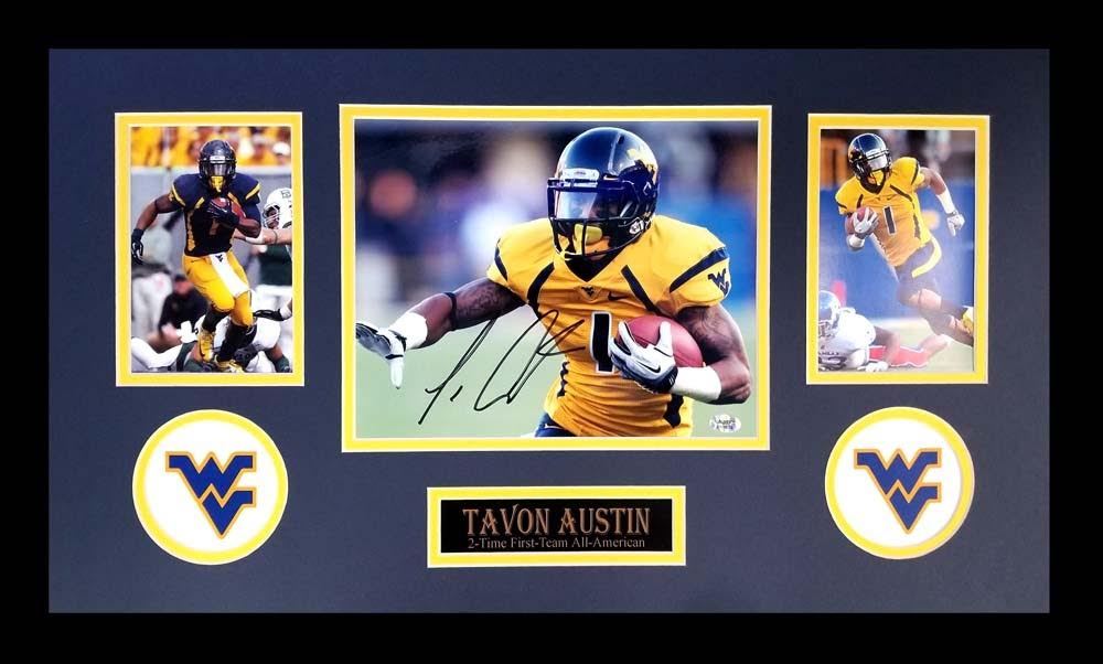 Tavon Austin Signed West Virginia Mountaineers 16x26 Custom Framed ...