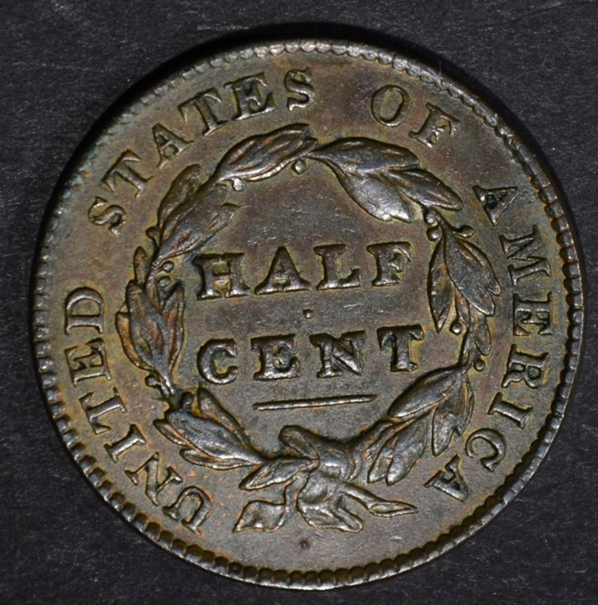 1828 HALF CENT, CH AU