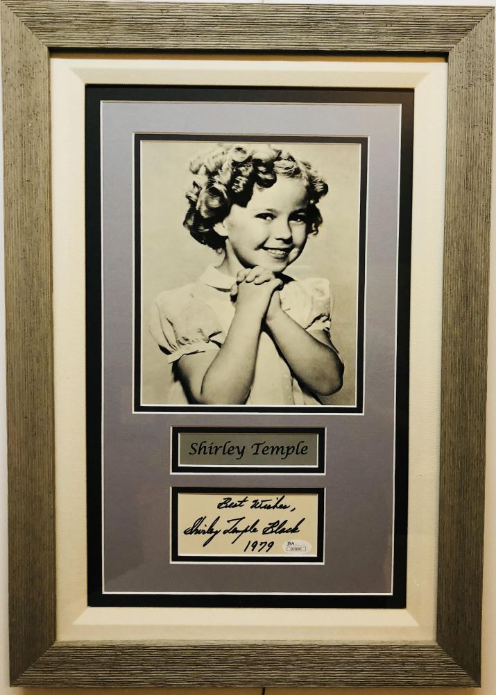 Shirley Temple Signed 15x22 Custom Framed Signature Cut Display ...