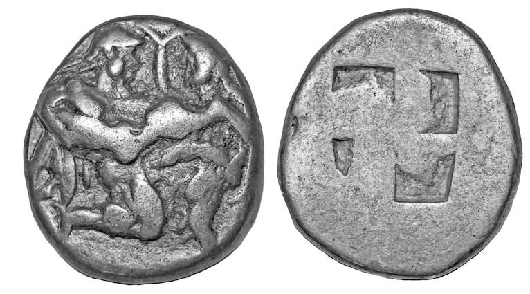 ANCIENT GREEK. Greek silver, 463-411 BC, Thracian Islands, Thasos, AR ...