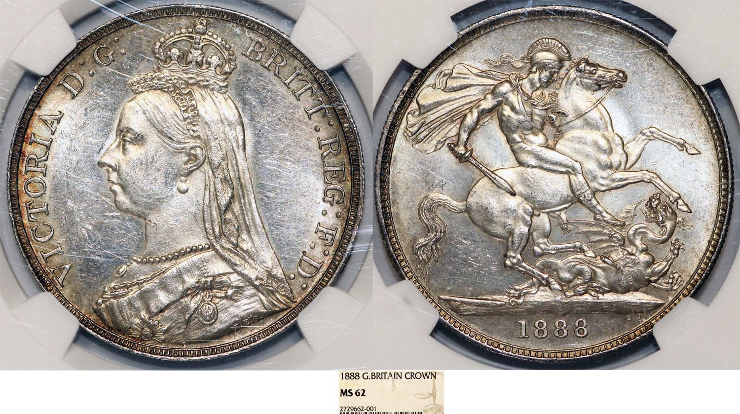 Great Britain. Queen Victoria (1837-1901) AR Jubilee type Crown 1888 ...