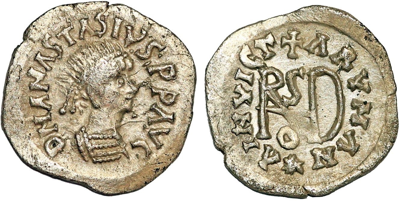 BYZANTINE. Barbaric coinage of the Gepids in Sirmium. Pseudo-imperial ...