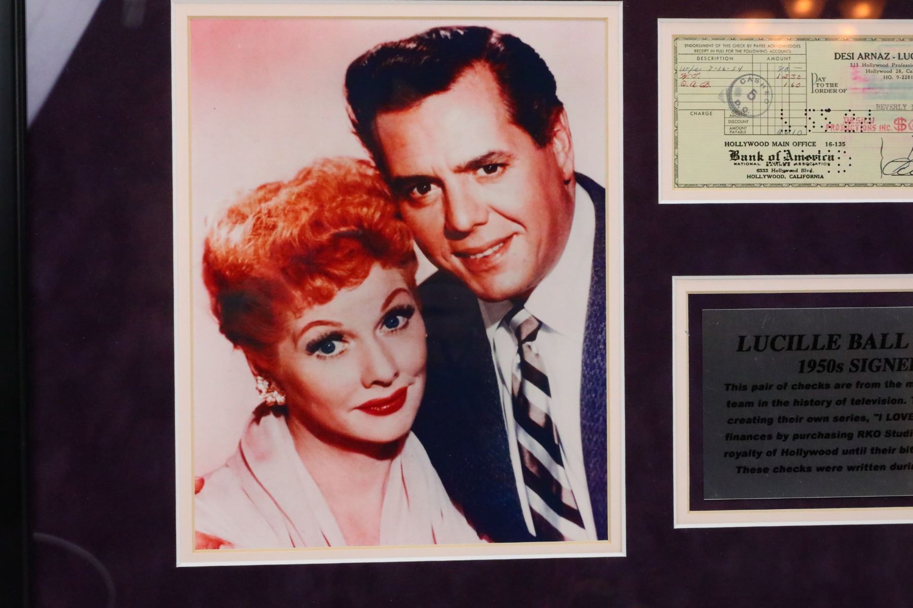 Lucille Ball & Desi Arnaz 1950s Signed Checks
