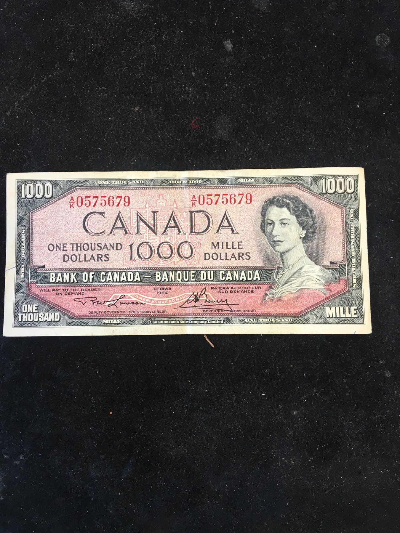 1954 BANK OF CANADA $1000 NOTE!