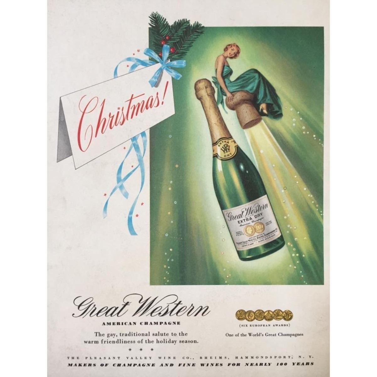 Mid Century Great Western Champagne Ad