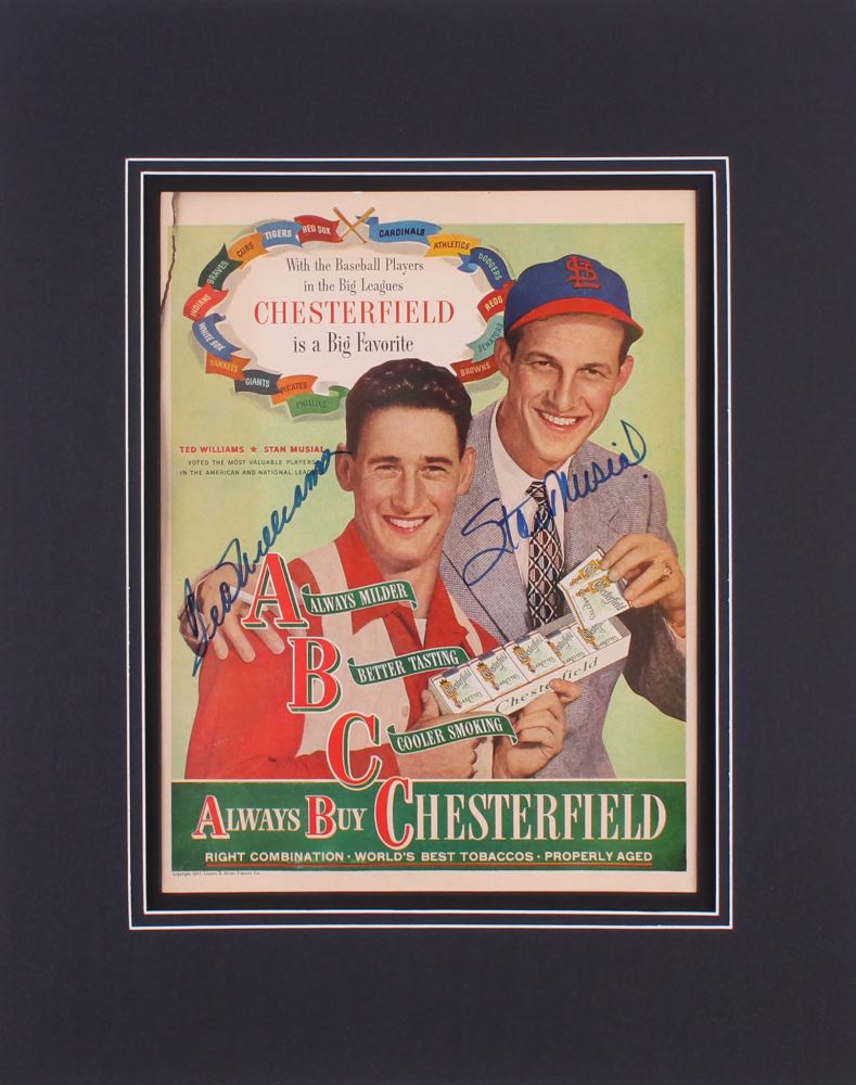 Ted Williams Stan Musial Signed 16x20 Custom Matted Original 1947 ...