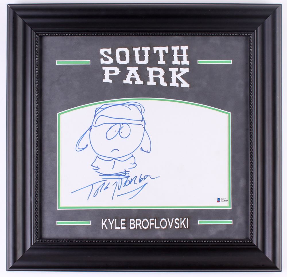 Trey Parker Signed "South Park" 18.5x19 Custom Framed Original Sketch ...