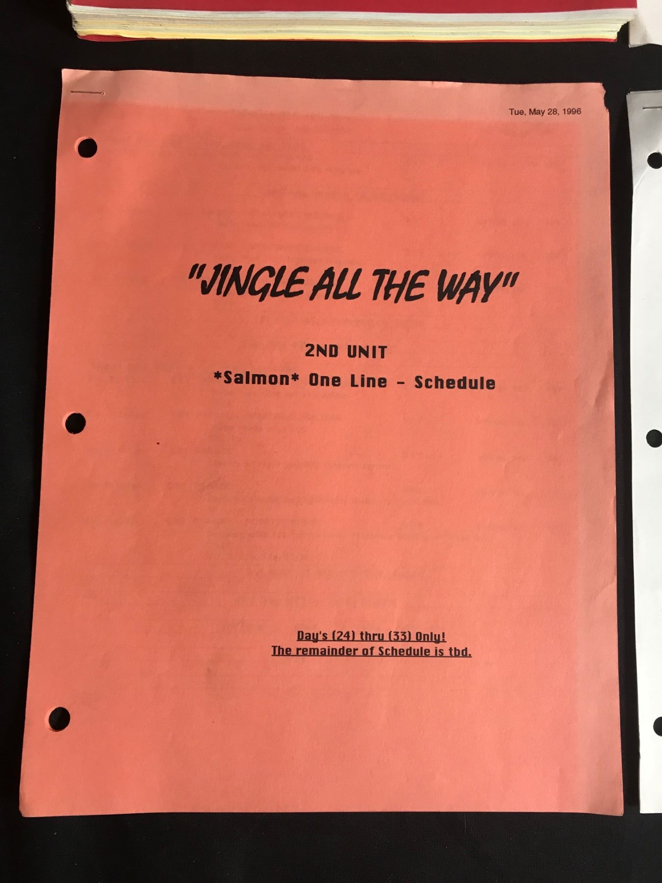 Jingle All the Way (1996) - Turboman Script, Storyboards and Call Sheet