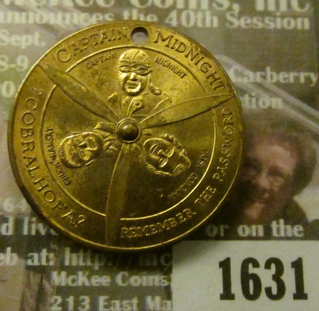 1631 _ Captain Midnight 1940 Flight Patrol Brass Spinner.