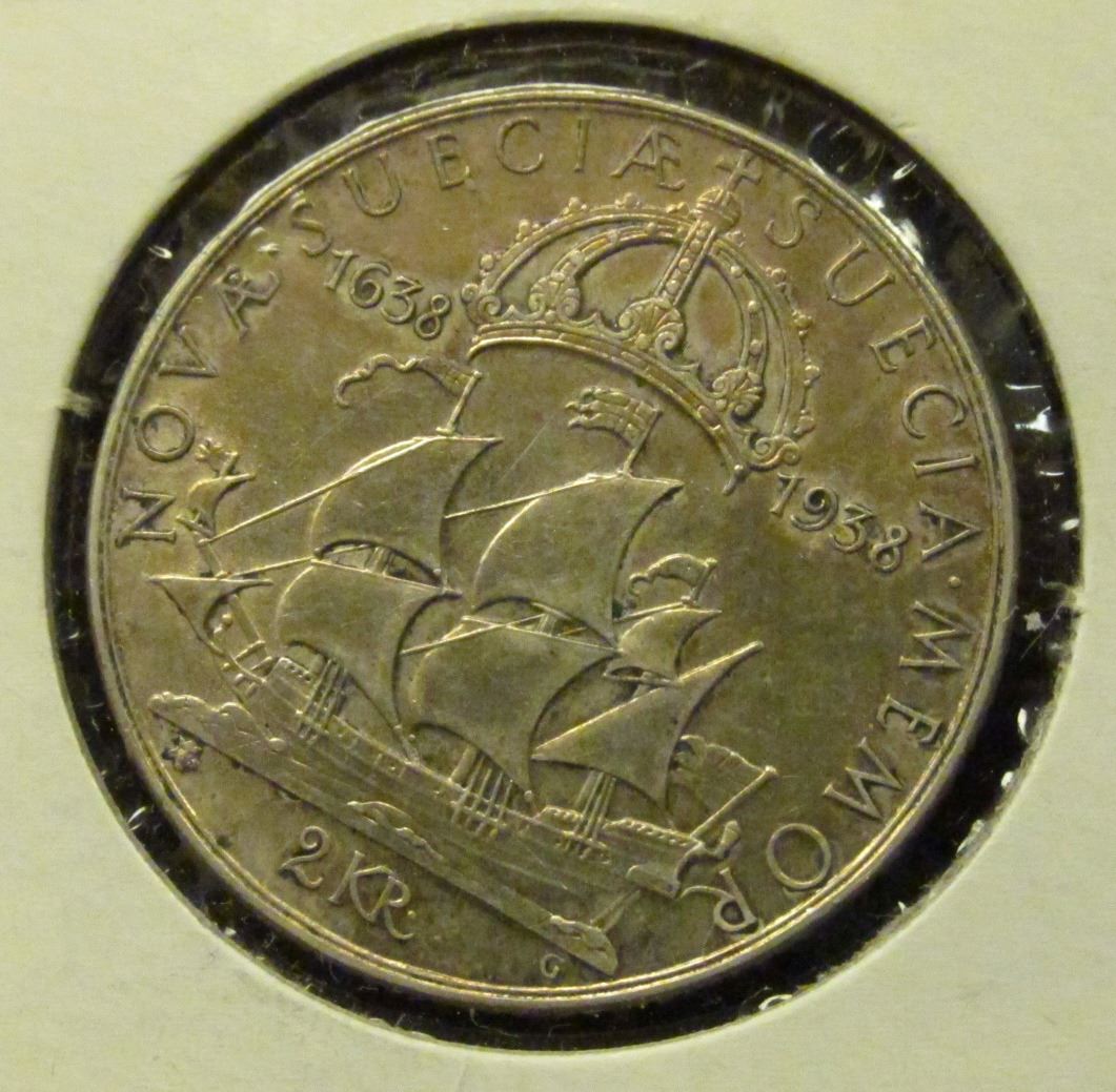 1663 _ 1938 G Sweden Silver 2 Kronor.
