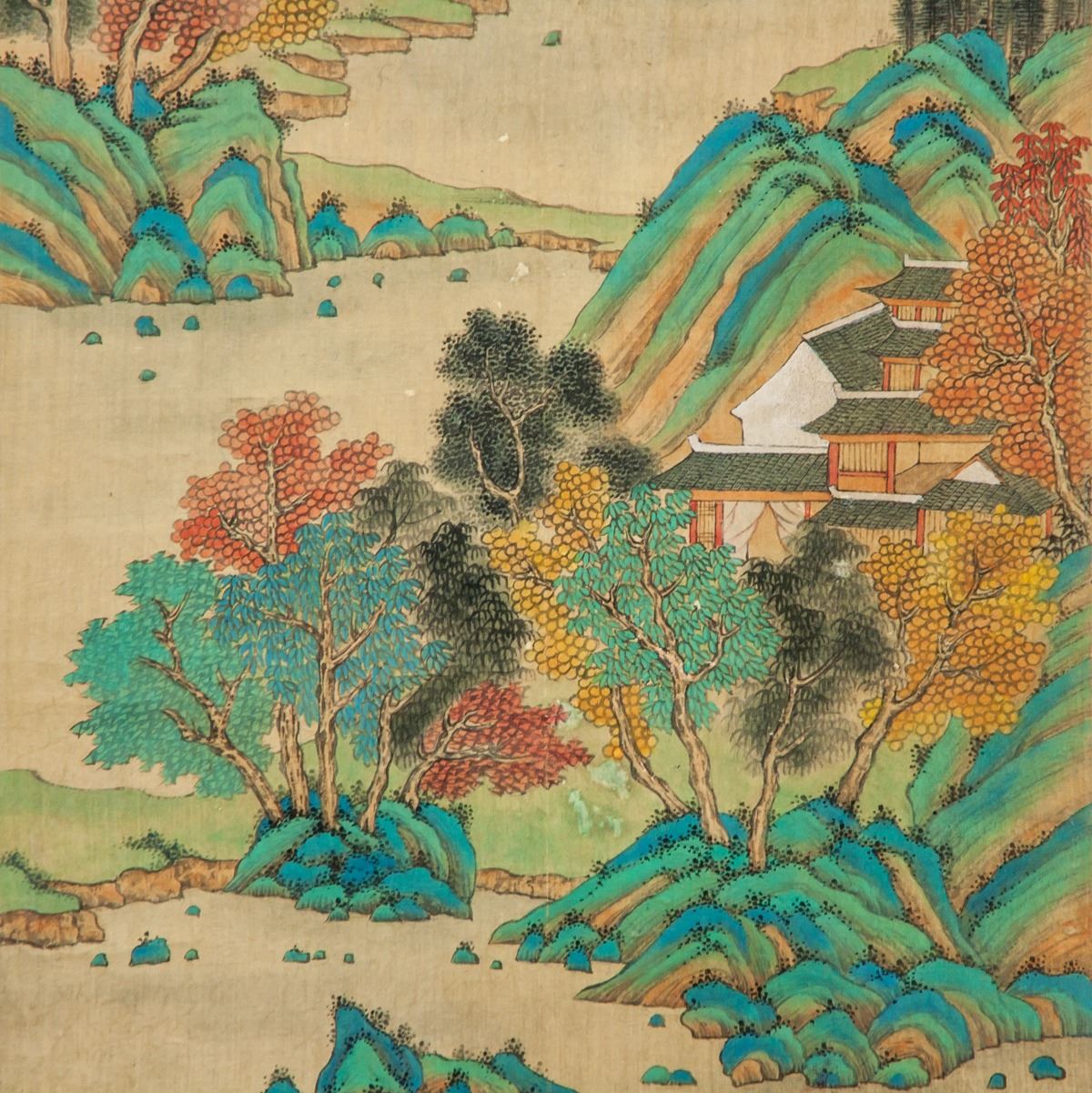 QIU YING Chinese 1494-1552 Watercolor Landscape