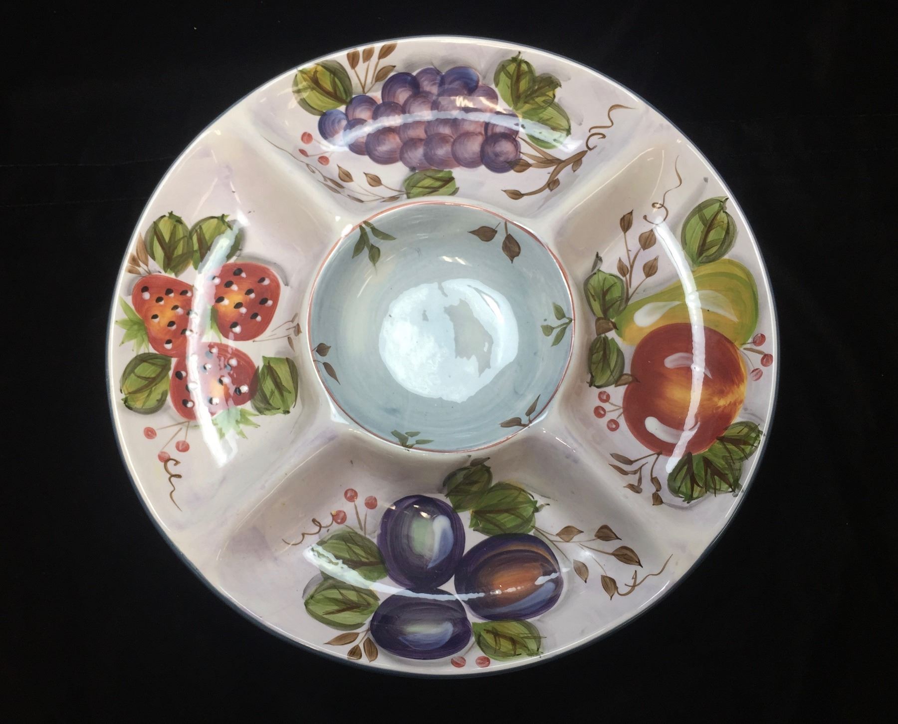 Veggie/Fruit Tray Dish Black Forest Fruits Dinnerware - Heritage Mint Ltd.