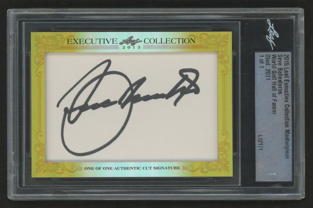 Seve Ballesteros 2015 Leaf Executive Collection Authentic Cut Signature ...