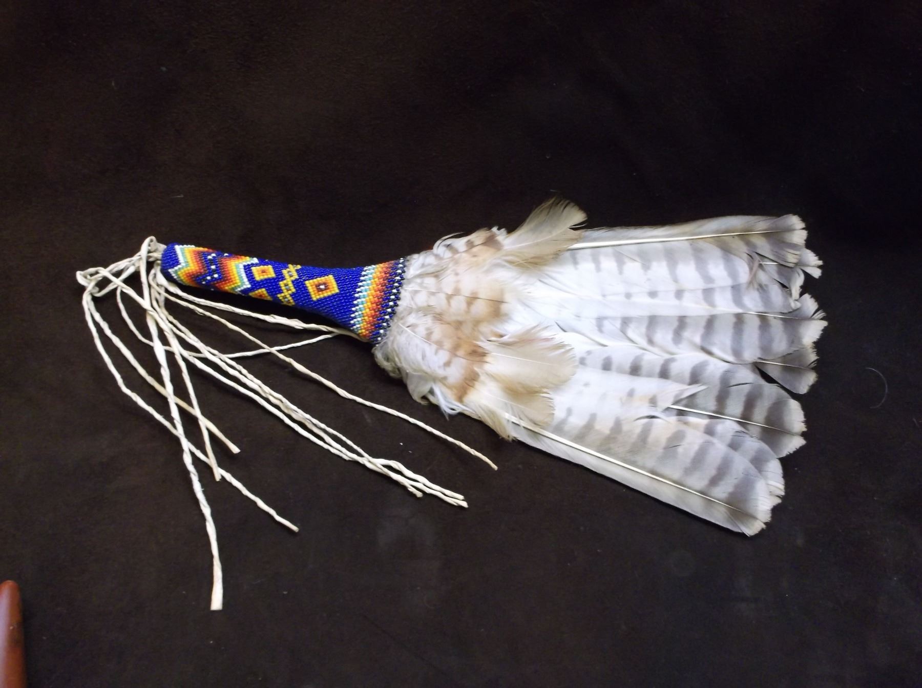 Beaded Turtle Rattle- 9.25"L- Tomahawk with Rawhide Covered Shaft- 6 ...