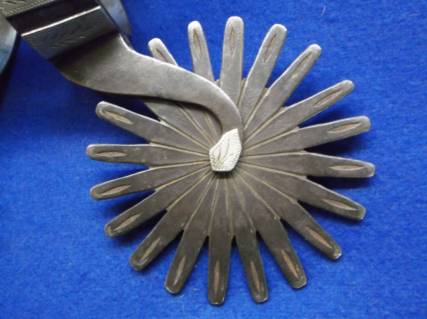 Marked Kennedy 056 Silver Overlaid Spurs- Double Mounted- 4.25" 20 ...