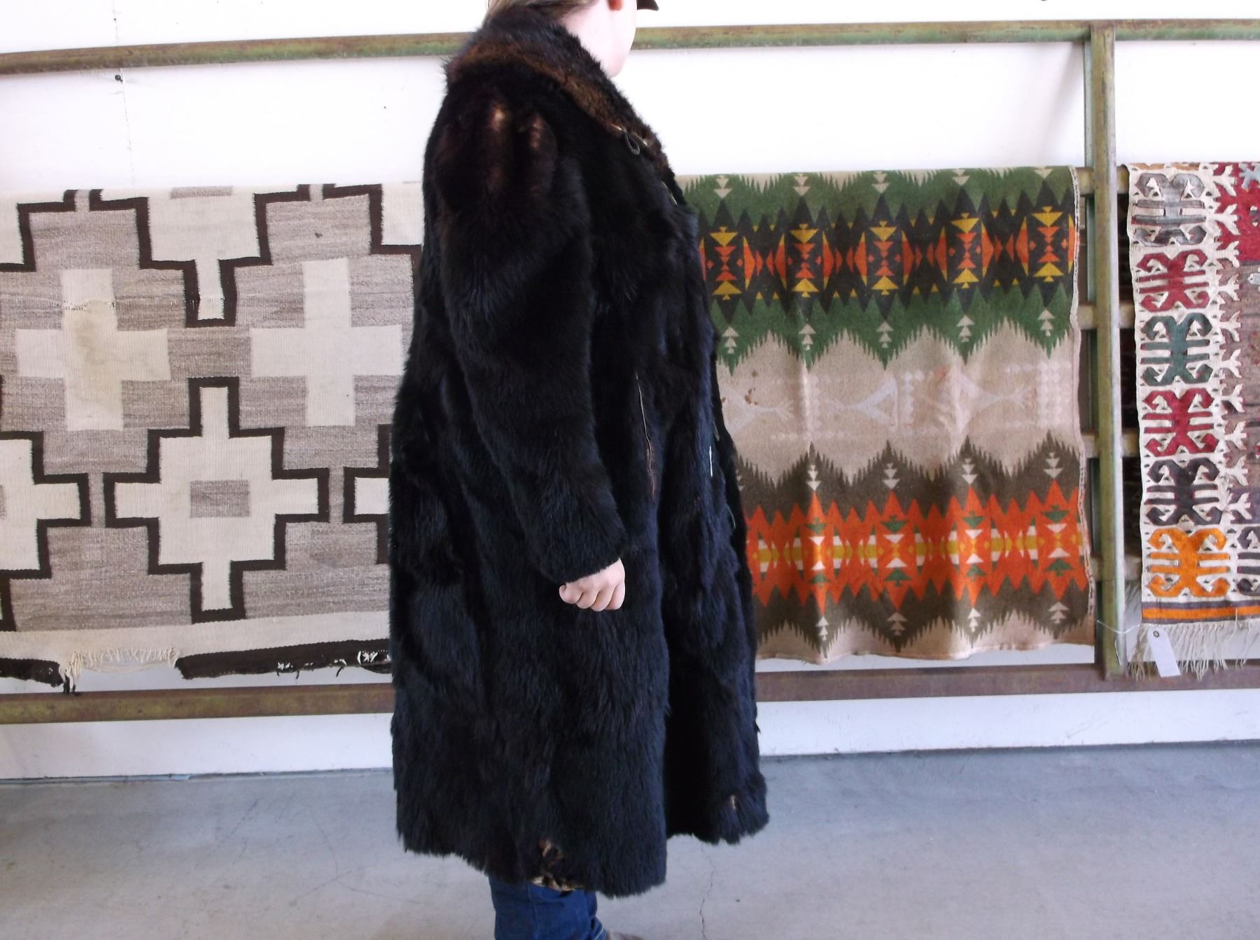 Bear Hide Coat with Mittens- 50"L