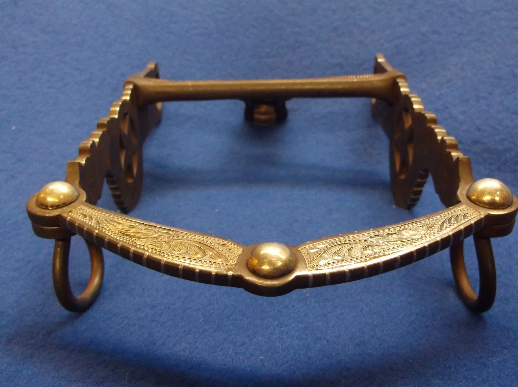 Marked E Garcia in Script Silver Inlaid Bit- Santa Barbara Cheek Spade ...