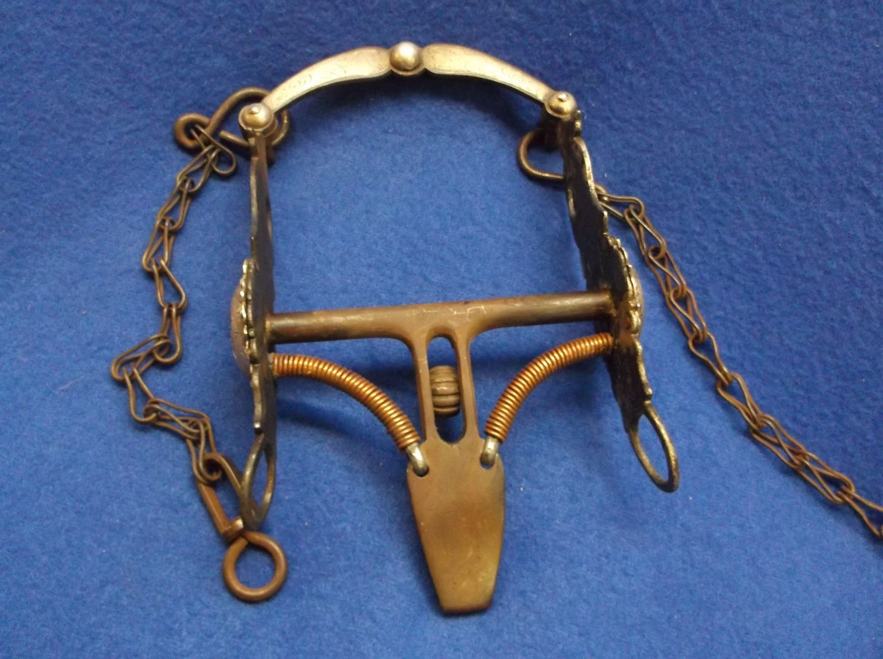 Unmarked Silver Inlaid Bit- Santa Barbara Cheek Spade Mouth- Kissing ...